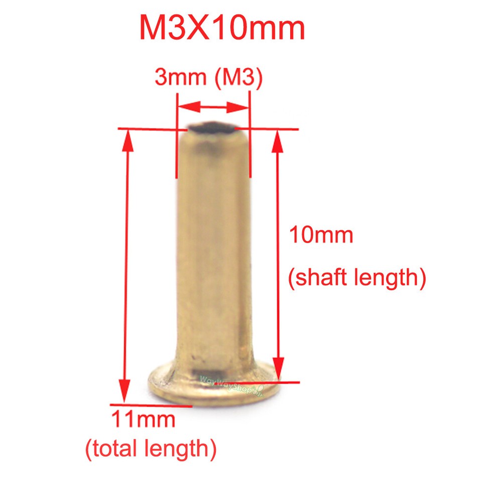 M3 M4 Metric Brass Grommet Eyelet Rivet Crafting Finding Through Nut ...
