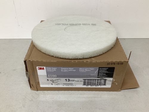 3M 4100 Buffing and Cleaning Pad: White 13 in Floor Pad Size 175 to 600 ...