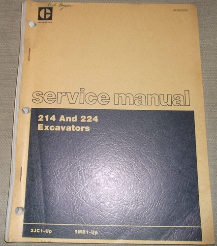CAT CATERPILLAR 214 224 WHEELED EXCAVATOR SERVICE SHOP REPAIR BOOK ...