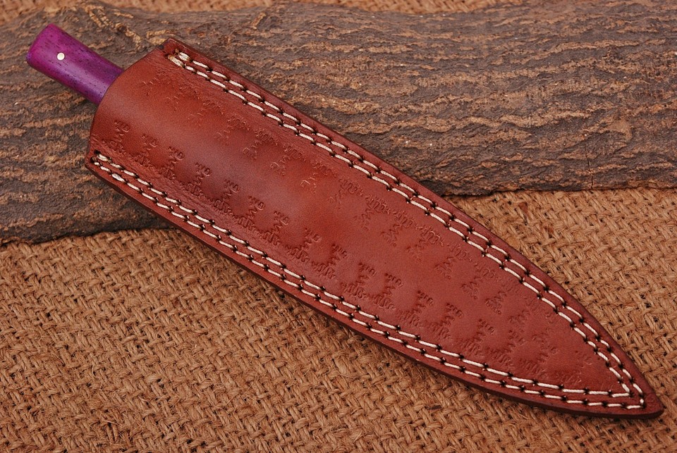 HAND FORGED DAMASCUS STEEL DAGGER THROWING BOOT KNIFE &CAMEL BONE ...