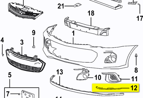 New Front Bumper Filler Set For 2012-2020 Chevrolet Sonic 96695218 ...