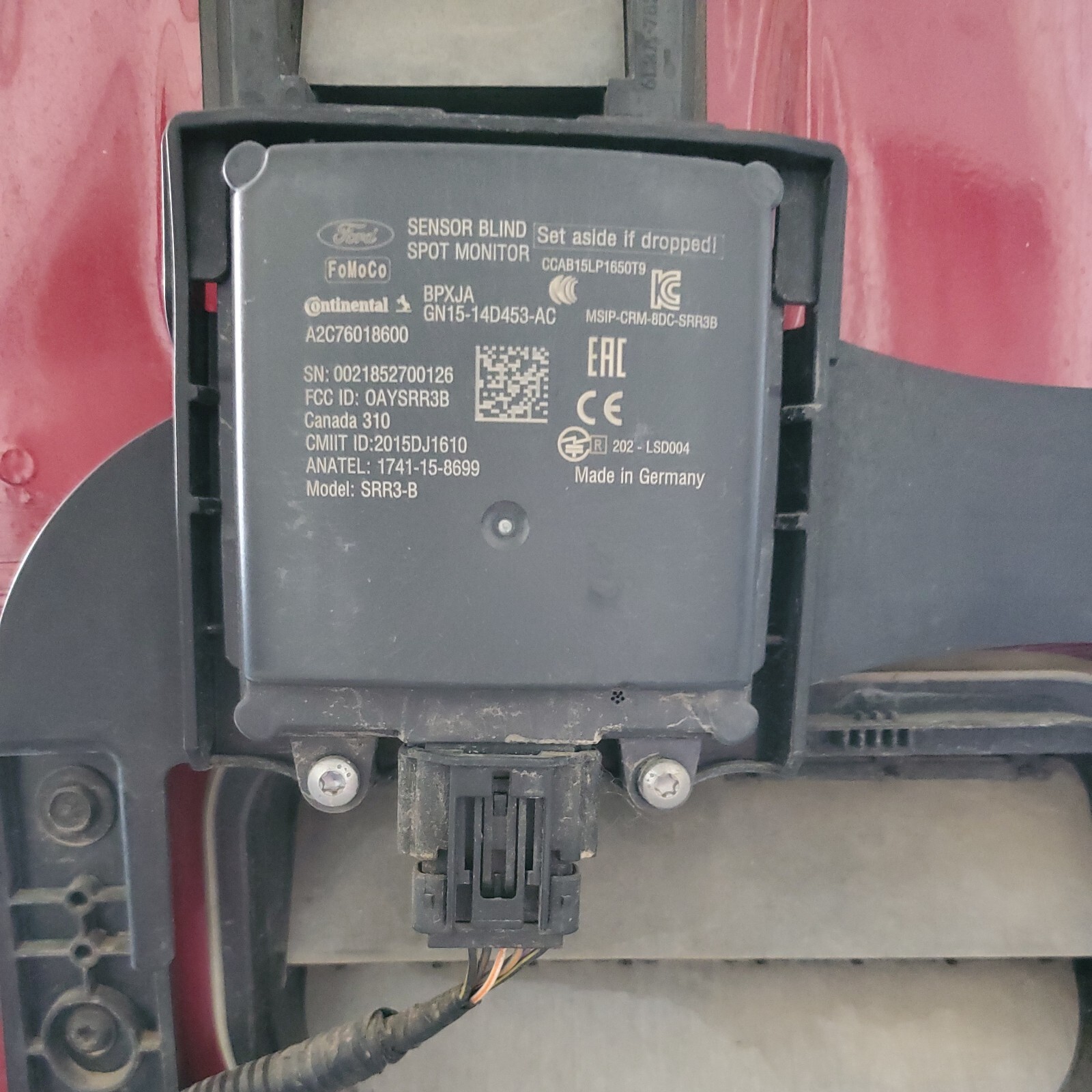 FORD ECOSPORT Rear Right Blind Spot Radar Sensor Monitor OEM 2018 ...