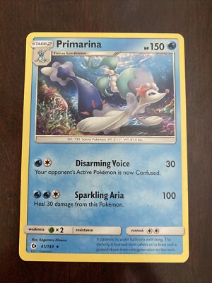 Pokémon TCG Primarina Sun & Moon Base Set 41/149 Regular Rare | eBay