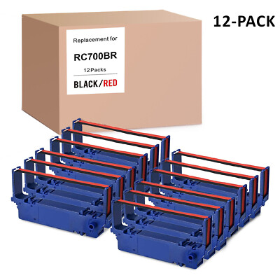 12 PACK For STAR SP-700 BLACK / RED Printer Ribbon Ink RC700BR, SP700 ...