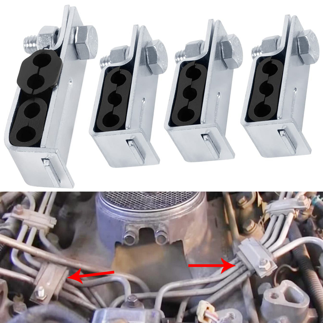 4pcs Diesel Fuel Injection Line Clamp for 1983-1994 Ford 6.9L 7.3L IDI ...