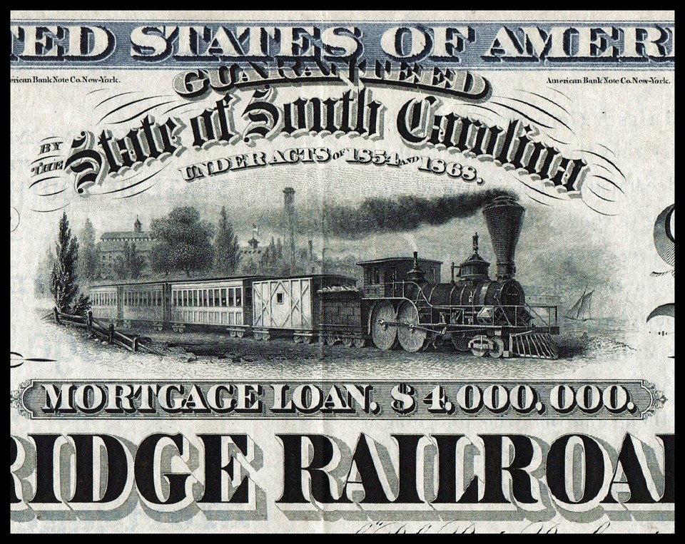 1869 South Carolina: The Blue Ridge Railroad Company | eBay