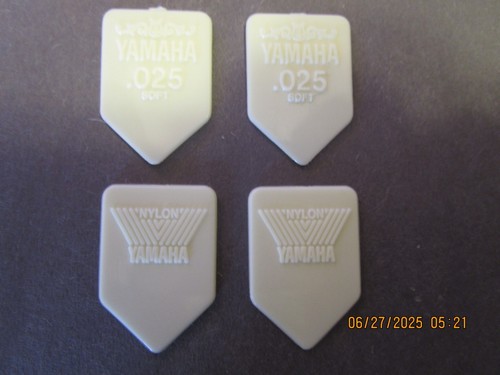 Lot of 4 Vintage Home Plate Shape Yamaha .025 Soft Ivory Guitar Picks ...
