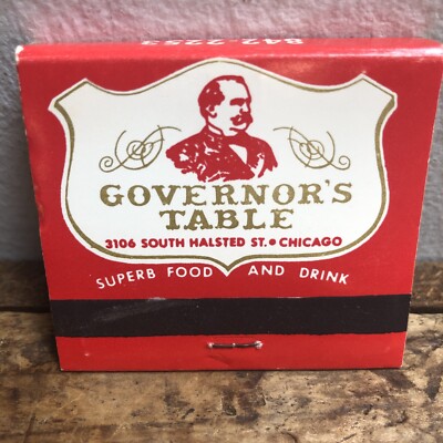 Vintage Matchbook The Chicago Club Governor's Table Full Unstruck | eBay