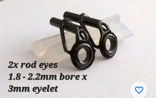 2x float rod eyes end top tips 1.8 - 2.2mm black with hot melt glue | eBay