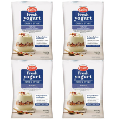 4 x Greek Style Natural EasiYo Yogurt Sachet Pack | Each Sachet Make ...