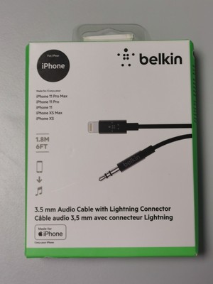 Belkin Klinken-Audiokabel 3,5 mm iPhone (0,9 m) schwarz "wie neu" | eBay