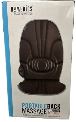 HOMEDICS Portable BACK MASSAGE CUSHION Heated Relaxing Vibration VC-110 ...