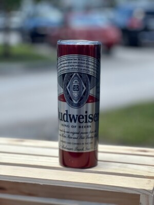 Budweiser, classic red and white color, Beer Can, King of Beers, 20 fl ...