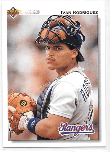 1992 Upper Deck #245 IVAN RODRIGUEZ RC Rookie Card - Texas Rangers HOF ...