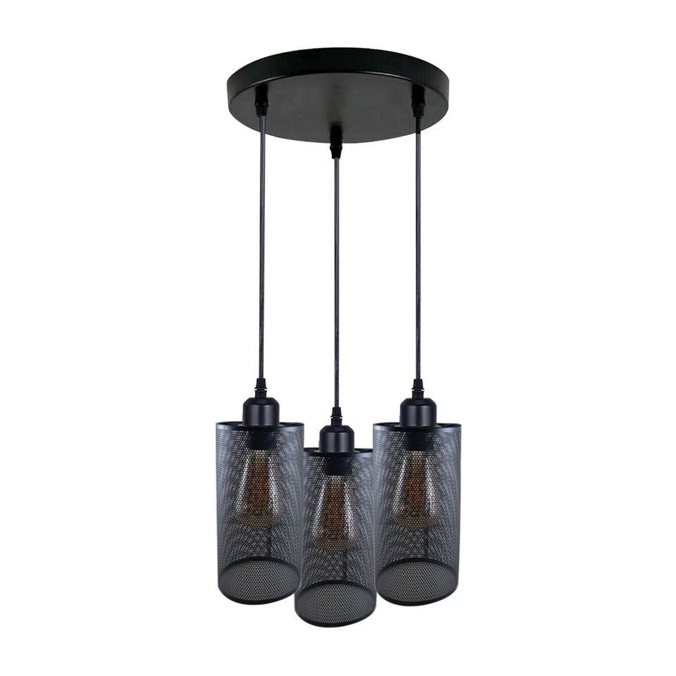 Ceiling Rose 3 Way Hanging Pendant Lamp Shade Light Fitting Lighting ...