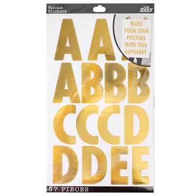 Sticko XL Gold Alphabet Stickers | eBay