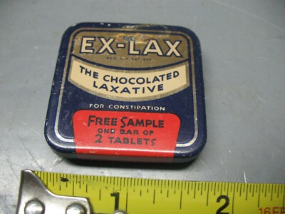 VINTAGE EX - LAX THE CHOCOLATED LAXATIVE FREE SAMPLE TIN | eBay