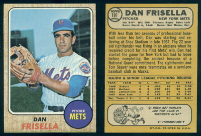 (64933) 1968 Topps 191 Dan Frisella Mets-EM | eBay