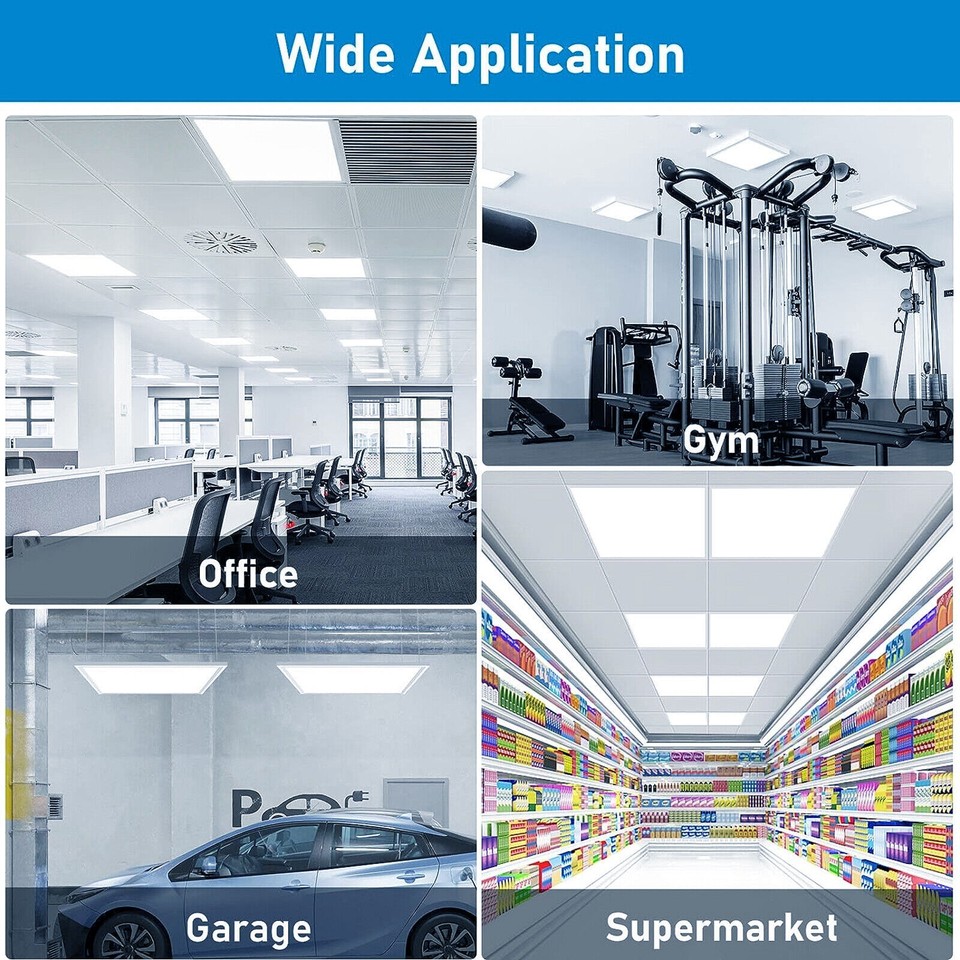 4PCS 2x2 FT LED Flat Panel Troffer Light Fixture,Recessed Side-Lit ...