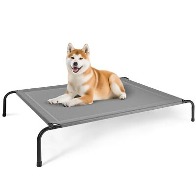 Cooling Elevated Dog Bed No-Slip Feet Pet Hammock Bed 49x31.5x8 Inch ...