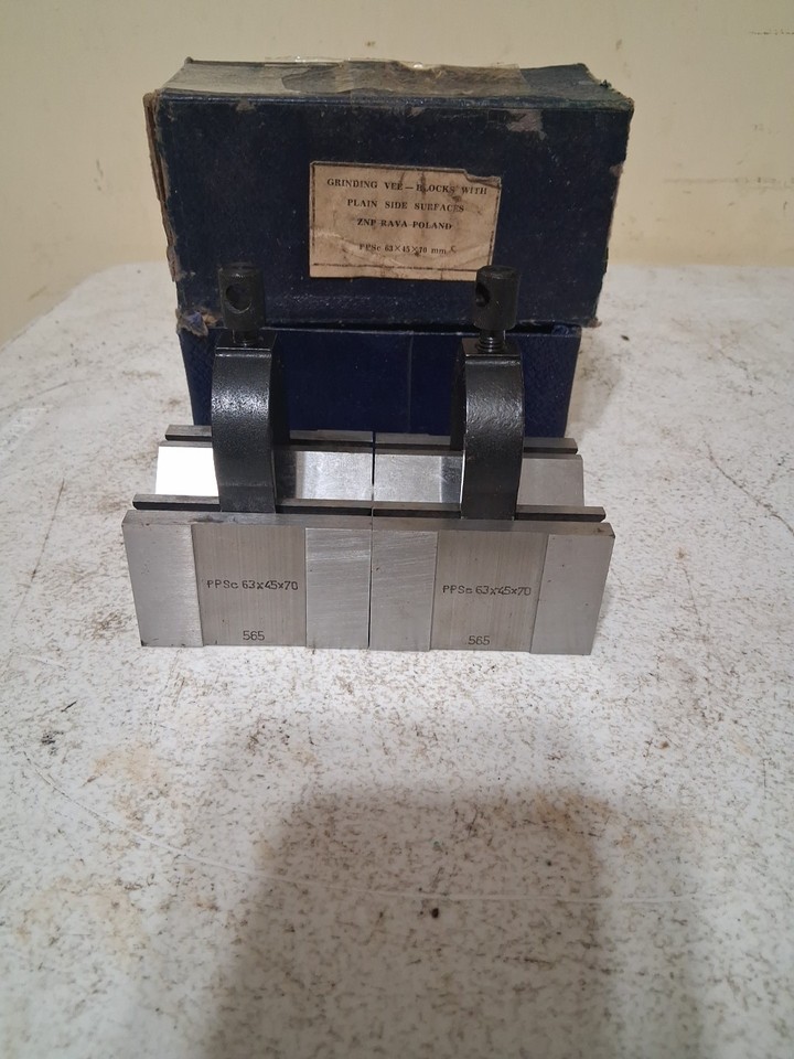 Two Fowler PPSc 63X45X70 Vee Block Grinding V-Block Machinist Milling ...