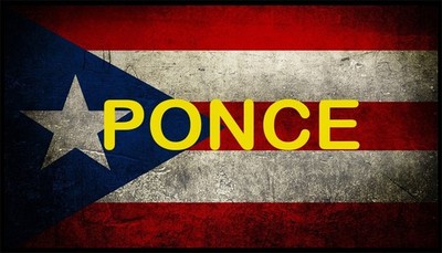 Ponce Pueblo Puerto Rico Flag Patch W/ Hook & Loop Fastener Black ...