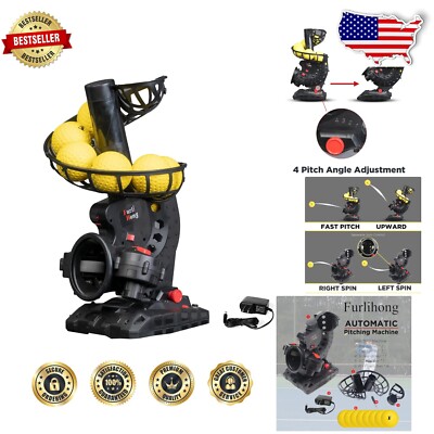 Portable Baseball Pitching Machine, Customizable Angles and Speeds for ...