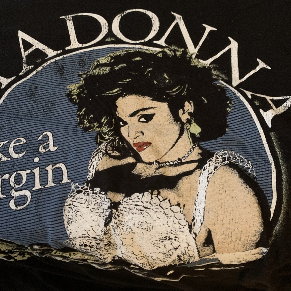 Vintage 1985 Madonna Like A Virgin Tour T-Shirt Black XL Live Nation ...