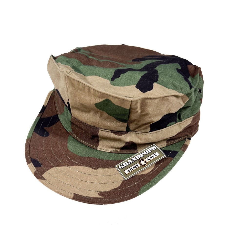USMC M81 WOODLAND CAP 8 POINT 2 PLY TOP STITCH NO EGA | eBay
