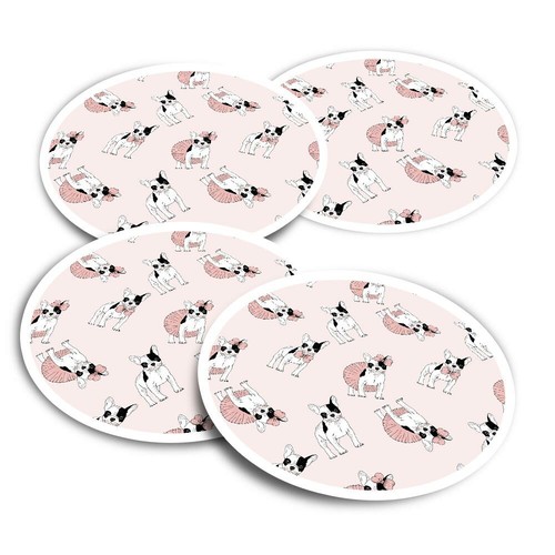 4x Round Stickers 10 cm - Cute Pink Pitbull Dogs Pets #3861 | eBay