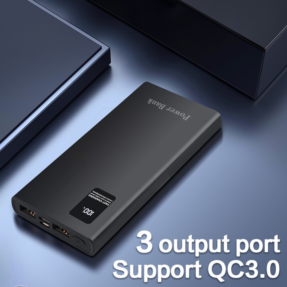 USB Power Bank 10000mah Portable External Battery Backup Charger Fast ...