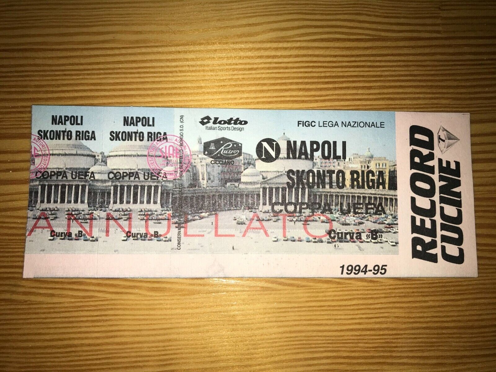 Ticket Napoli Italy - Skonto Riga Latvia 1994-1995 UEFA Cup | eBay UK
