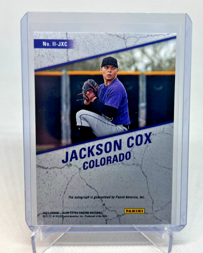 2023 Panini Elite Extra Edition Impact Impressions JACKSON COX RC Auto ...