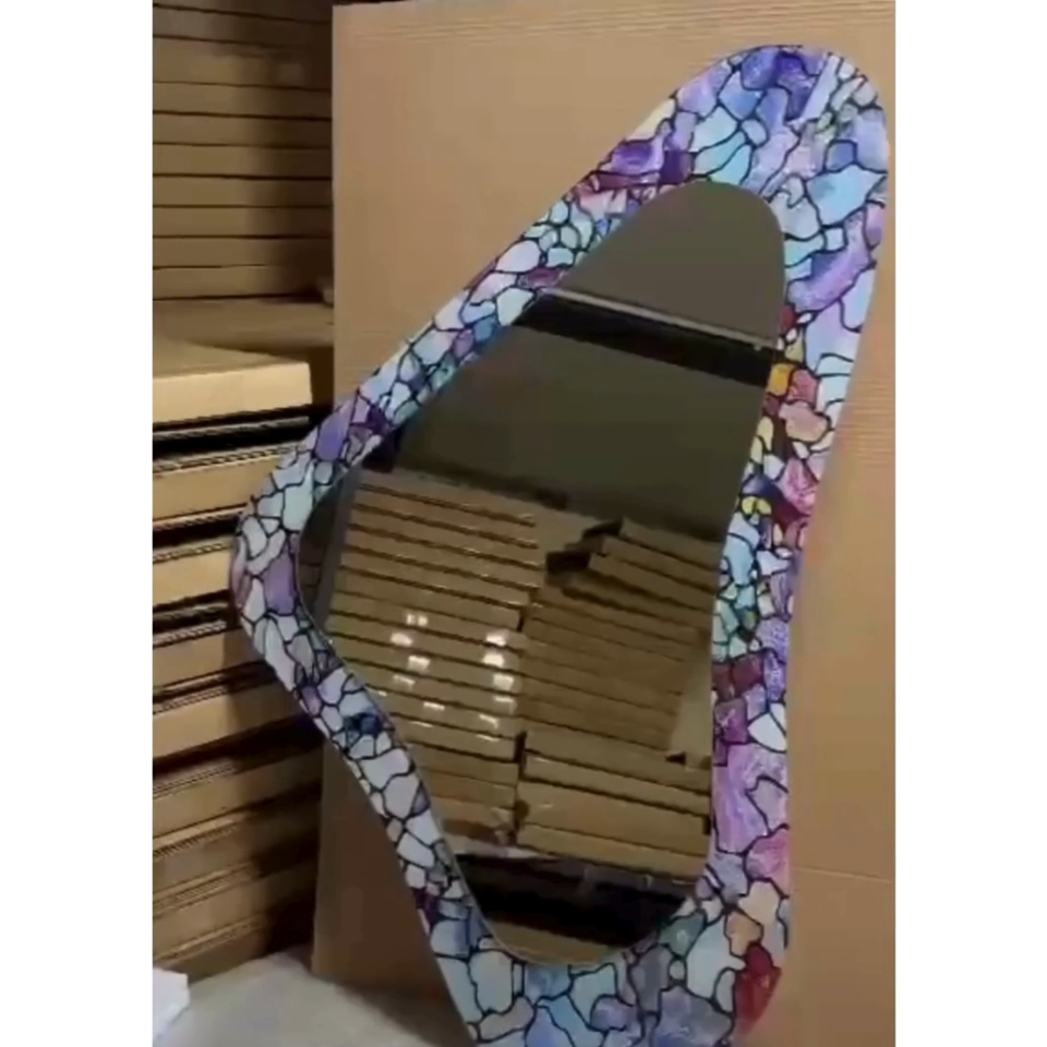 Colorful Irregular Mirror – Abstract Art Wall Mirror, Modern Glass ...