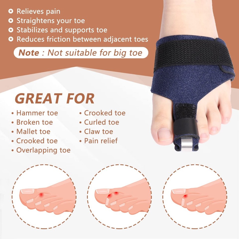 Toe splint, Hammer Toe Straightener, Toe Corrector for Women & Men ...