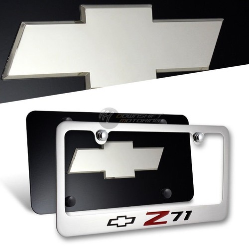 CHEVROLET Z71 Stainless Steel License Plate Frame w/ Caps - 2PC Front ...