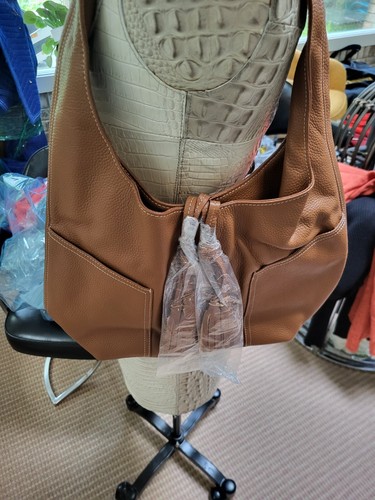 Laggo Havana large brown hobo pebbled leather bag/purse | eBay