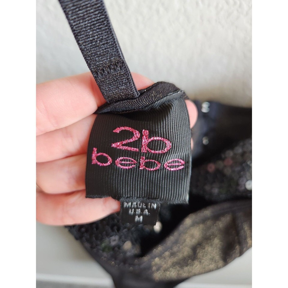 Vintage Y2K 2b by Bebe Womens Sz M Bodycon Party Dress Black Gold ...