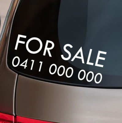 FOR SALE decal. "For Sale" + your phone number. Melbourne seller | eBay