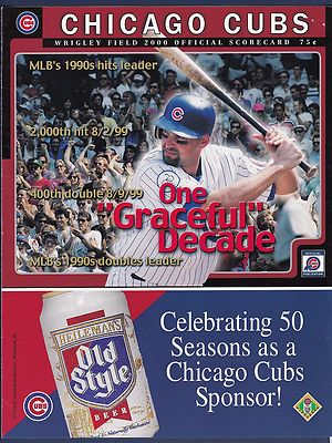 Chicago Cubs vs Arizona Diamondbacks 2000 scorecard Sammy Sosa HR | eBay