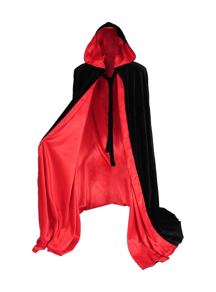 Hooded Velvet Cloak lined in Satin Luxury Cape Fashion Vampire Costume ...