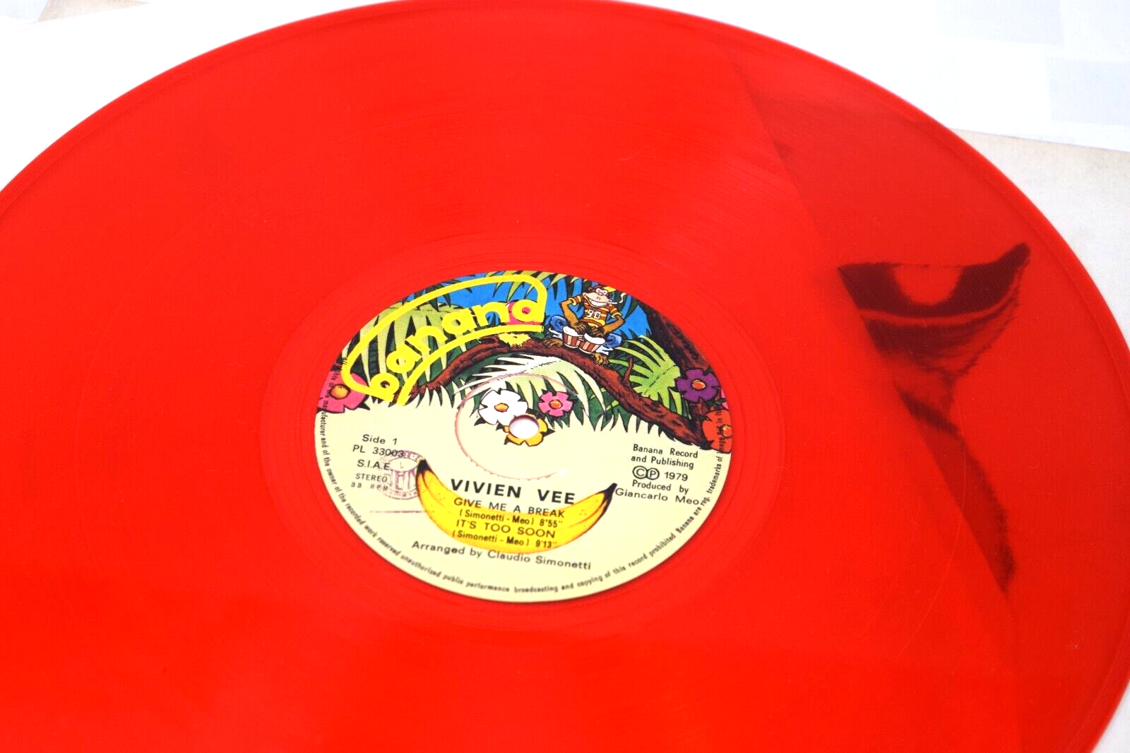 Vivien Vee Give Me A Break Banana PL33003 GF Italy 1979 Red Vinyl Disco ...