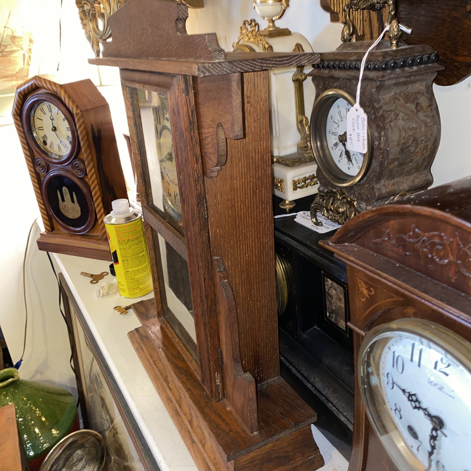 Antique Ingraham 8 Day Oak Shelf Parlor Mantle Clock | eBay