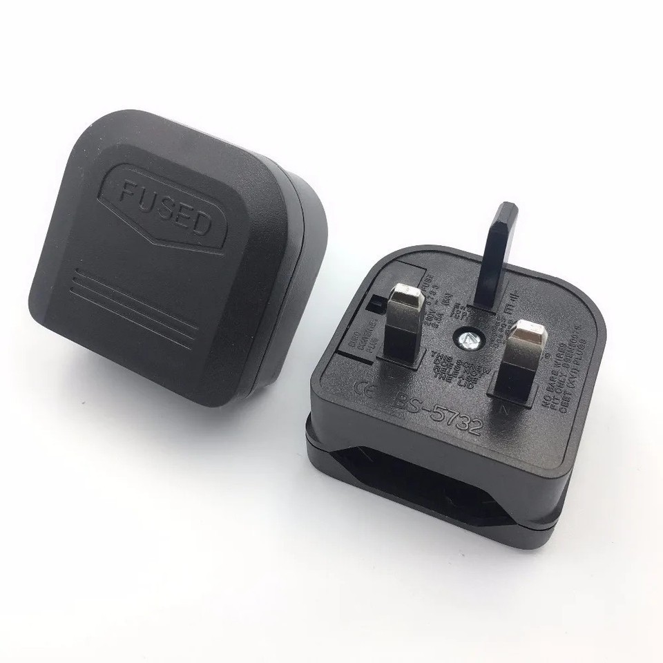 EU European Euro Europe 2-Pin To 3-Pin UK Travel Plug socket converter ...