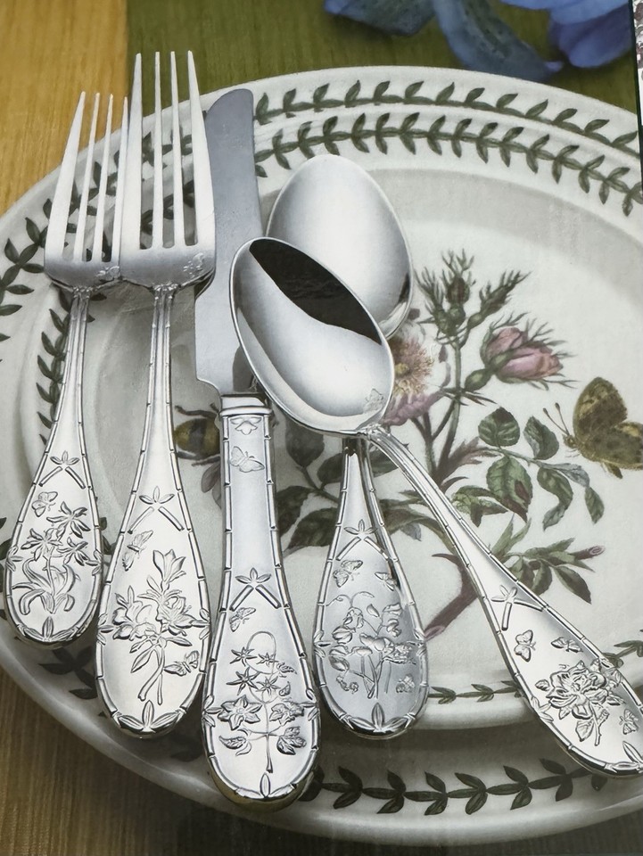 Rare PORTMEIRION 18/10 Botanic Garden Butterfly 45 Flatware Set Service ...