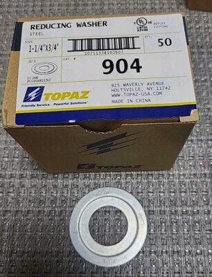 Topaz 904 Reducing Washer, Steel 1-1/4" x 3/4"UL Listed (Box Of 50) | eBay