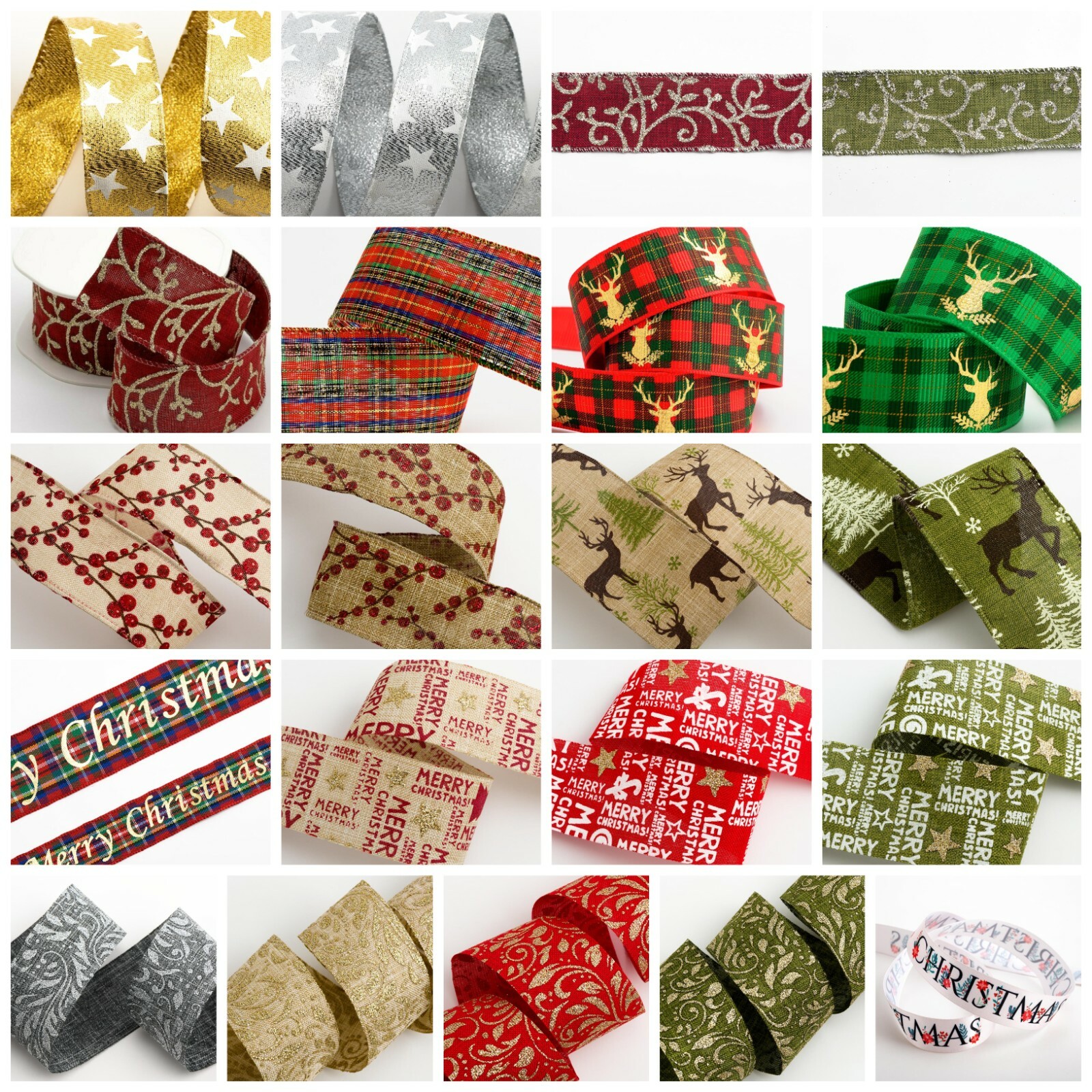 Christmas Ribbon Tying Wreath Rustic Decoration Crafts Florist Printed ...