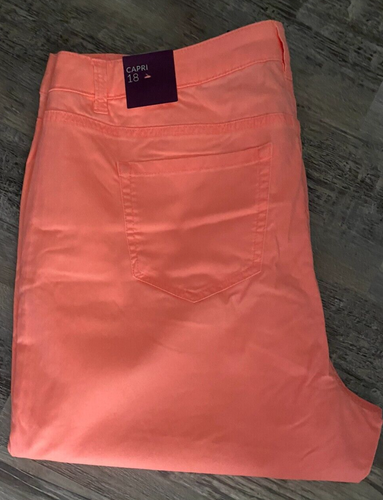 NWT-Lane Bryant Crop Coral/Peach/Orange color Jeans Women's Size 18 | eBay