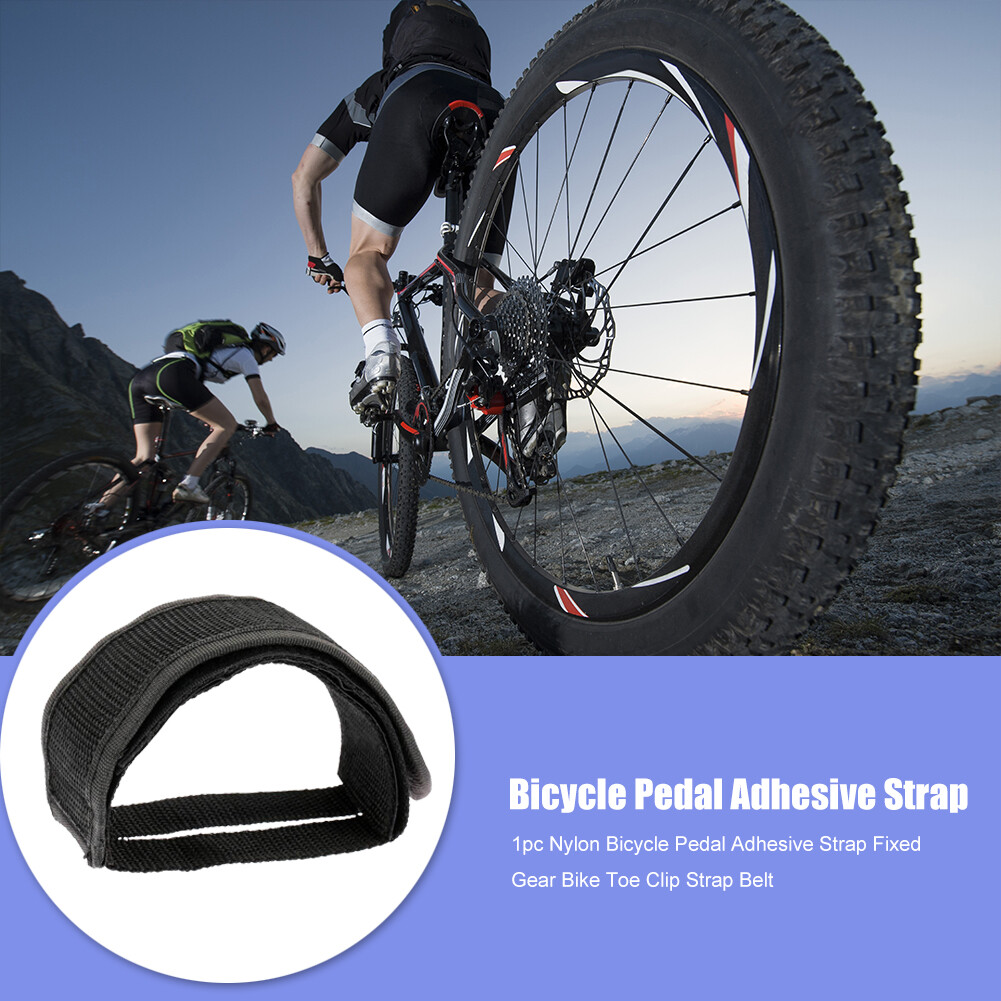 Nylon Bicycle Pedal Adhesive Strap Fixed Gear Toe Clip Strap Belt ...