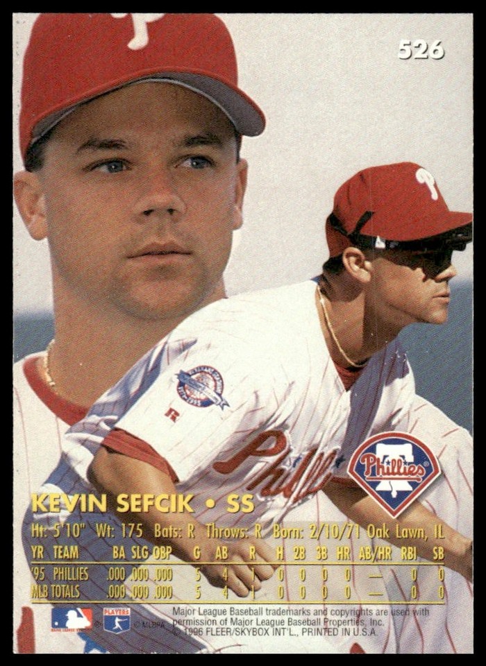 1996 Ultra #526 Kevin Sefcik | eBay UK
